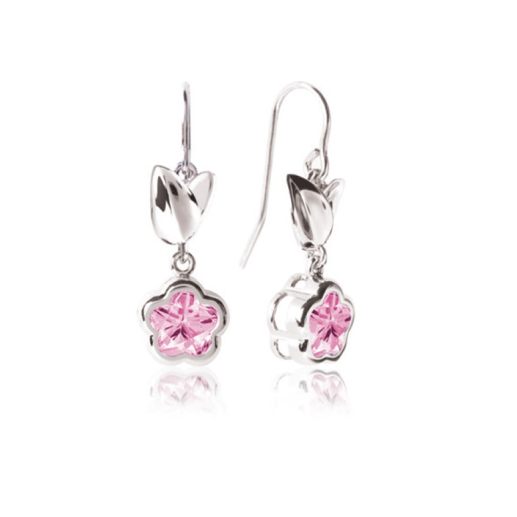pink-silver-french-earrings - Bfly